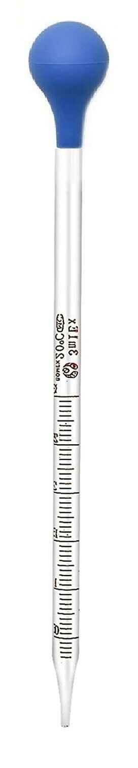 3ml Glass Scale Line Dropper Pipette Lab Dropper Dropping Pipet Blue R ...